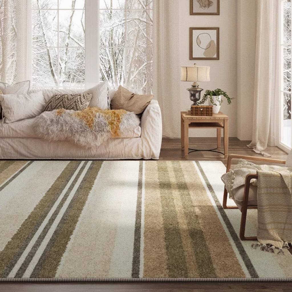 Easy Clean Rug Natural Color Plush Art Deco Large Living Room Rug ...